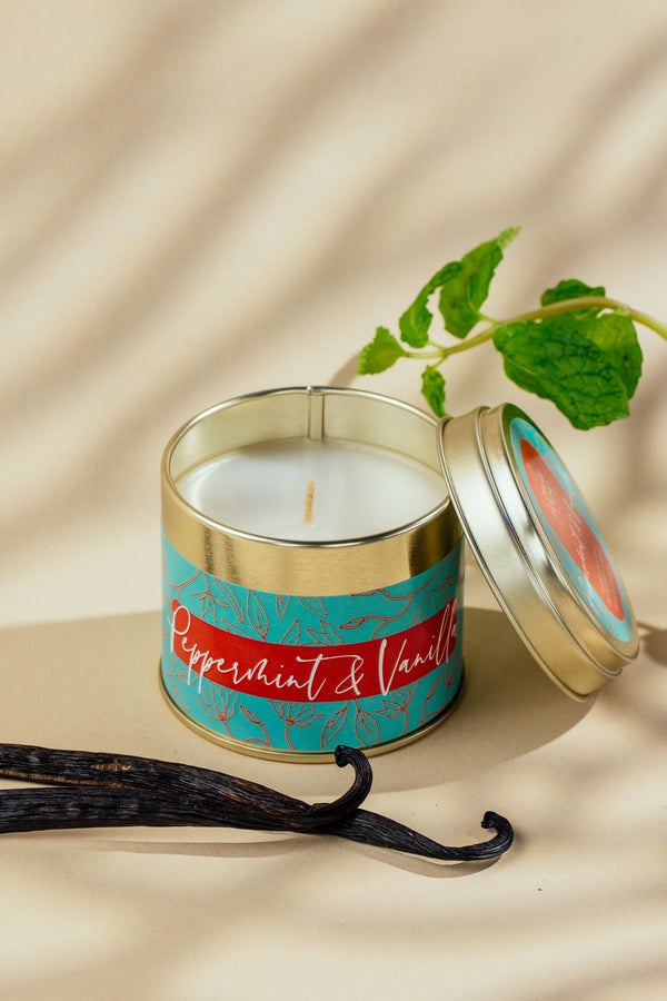Peppermint & Vanilla Tall Tin Candle – Candle House Ceylon